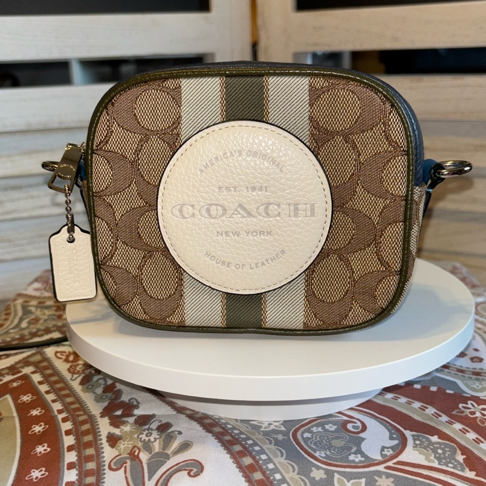 Coach Mini Dempsey Camera Bag, Nwot, Tan/Blue, 5.5x4.5 - Gem